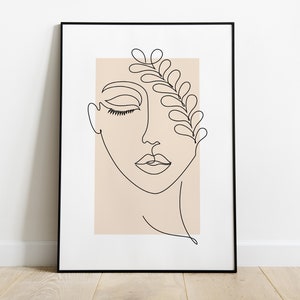 Abstract Woman Line Art, Pink Line Art, Woman Line Art, Silhouette ...