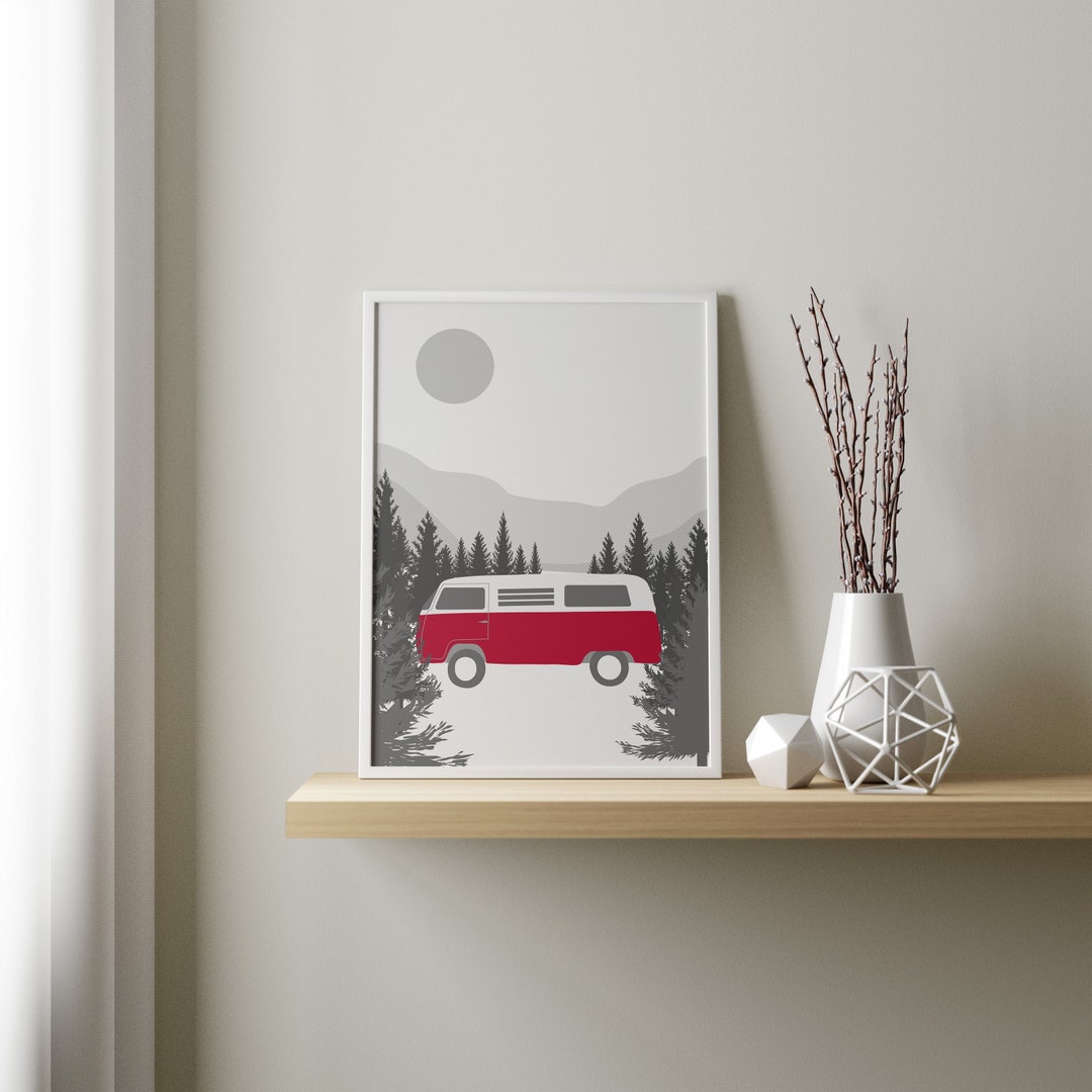 Campervan Print, Retro Wall Art, Pop Art, Camper Wall Art, Retro Print ...