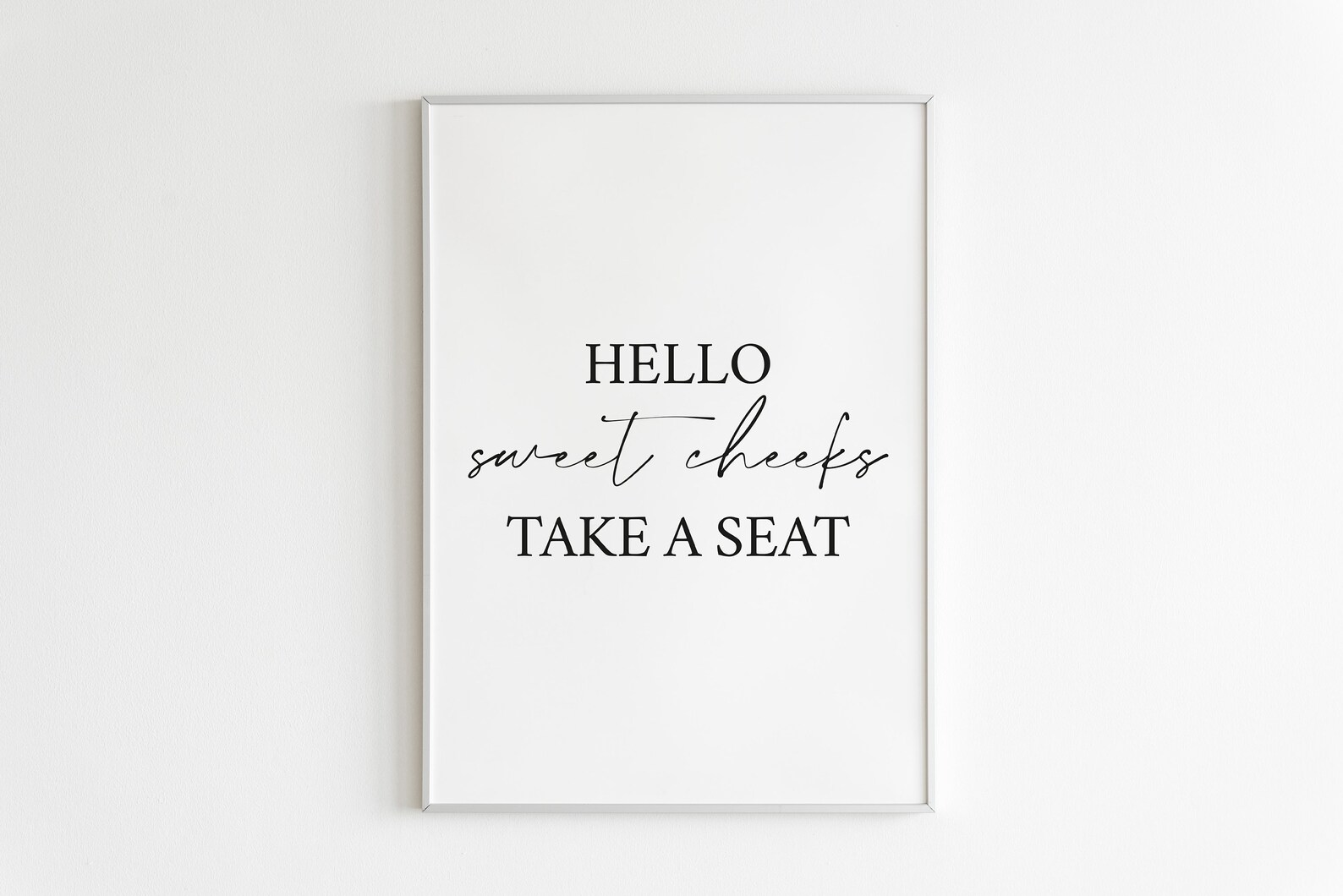 Hello Sweet Cheeks Print, Take a Seat Print, Set of 2 Prints, Bathroom ...