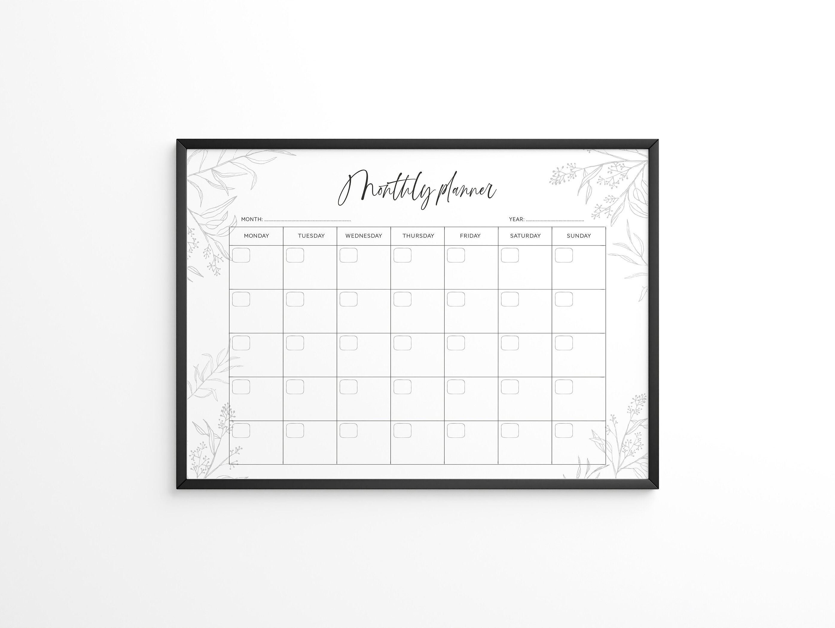 Monthly Planner Poster to Do List Wall Planner Monthly - Etsy UK