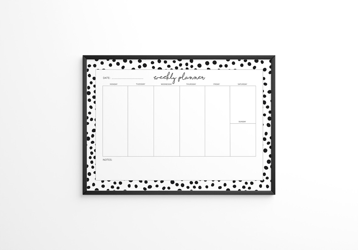 Weekly Planner to Do Poster A3 Weekly Wall Planner Family | Etsy UK