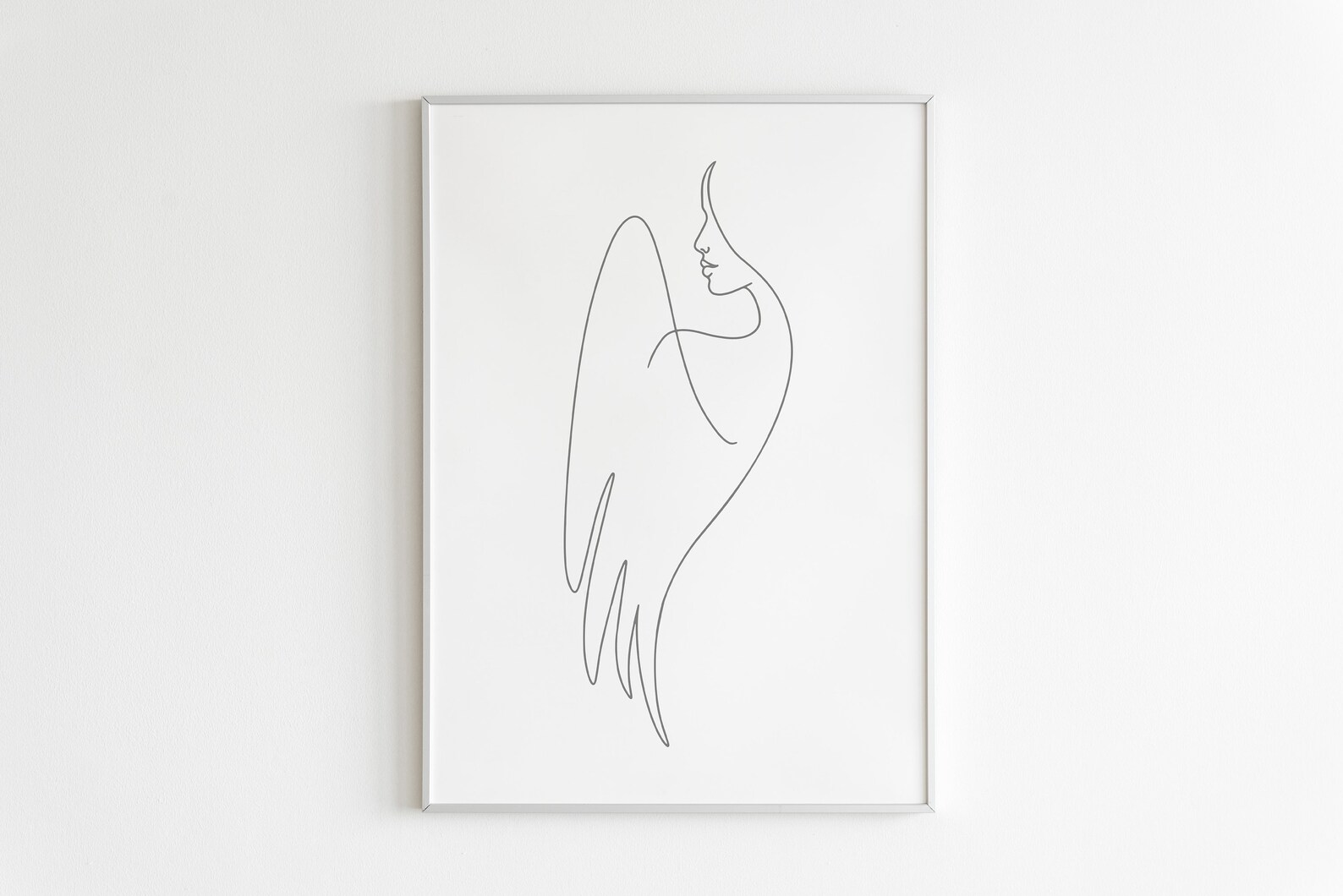 Angel Line Art Guardian Angel Print Line Art Drawing One - Etsy UK