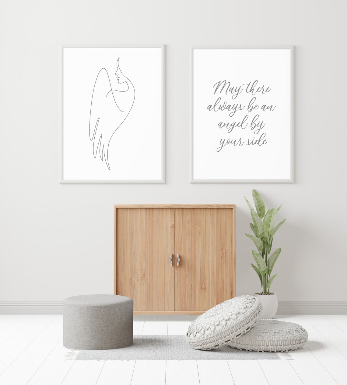 Angel Line Art Prints Guardian Angel Print Line Art - Etsy