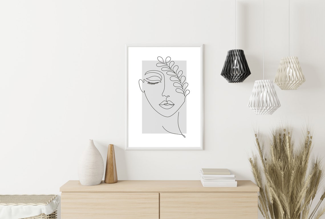 Abstract Woman Line Art, Grey Line Art, Woman Line Art, Silhouette ...