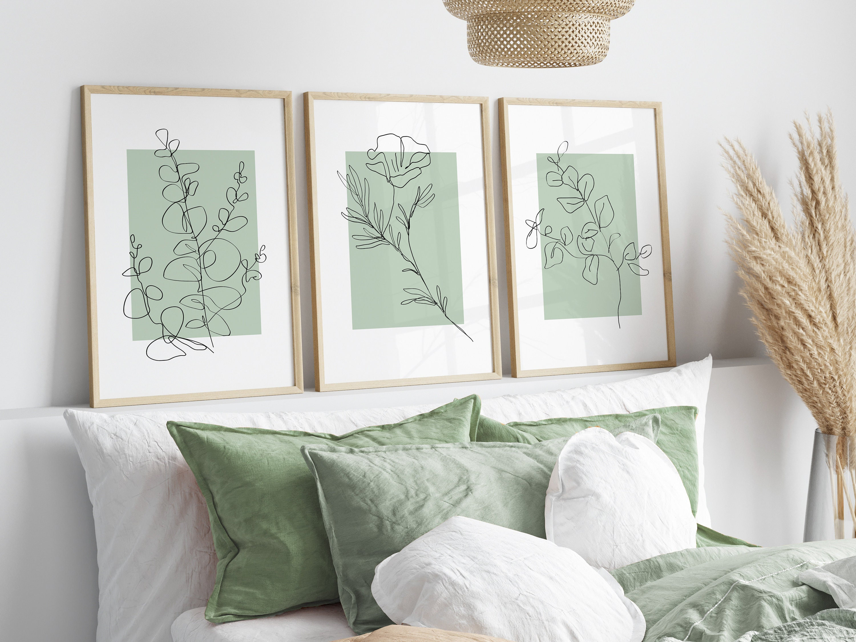Sage Green Wall Art Set of 3 Prints Botanical Prints Plants - Etsy UK