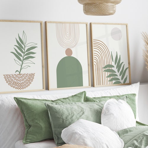 Boho Abstract Wall Art Prints Boho Wall Decor Set of 3 - Etsy UK