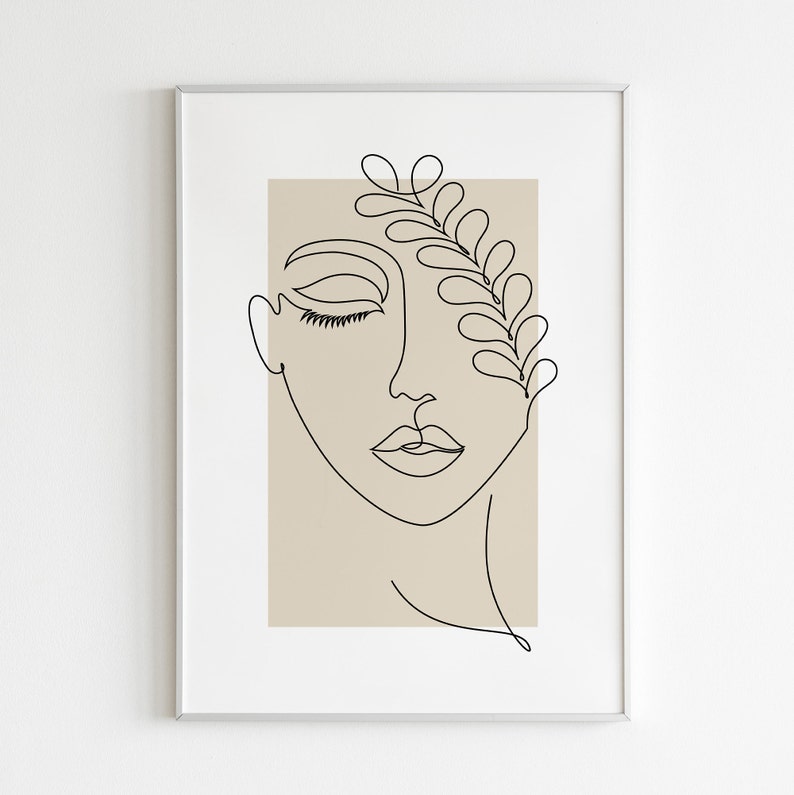 Abstract Woman Line Art Pink Line Art Woman Line Art | Etsy UK