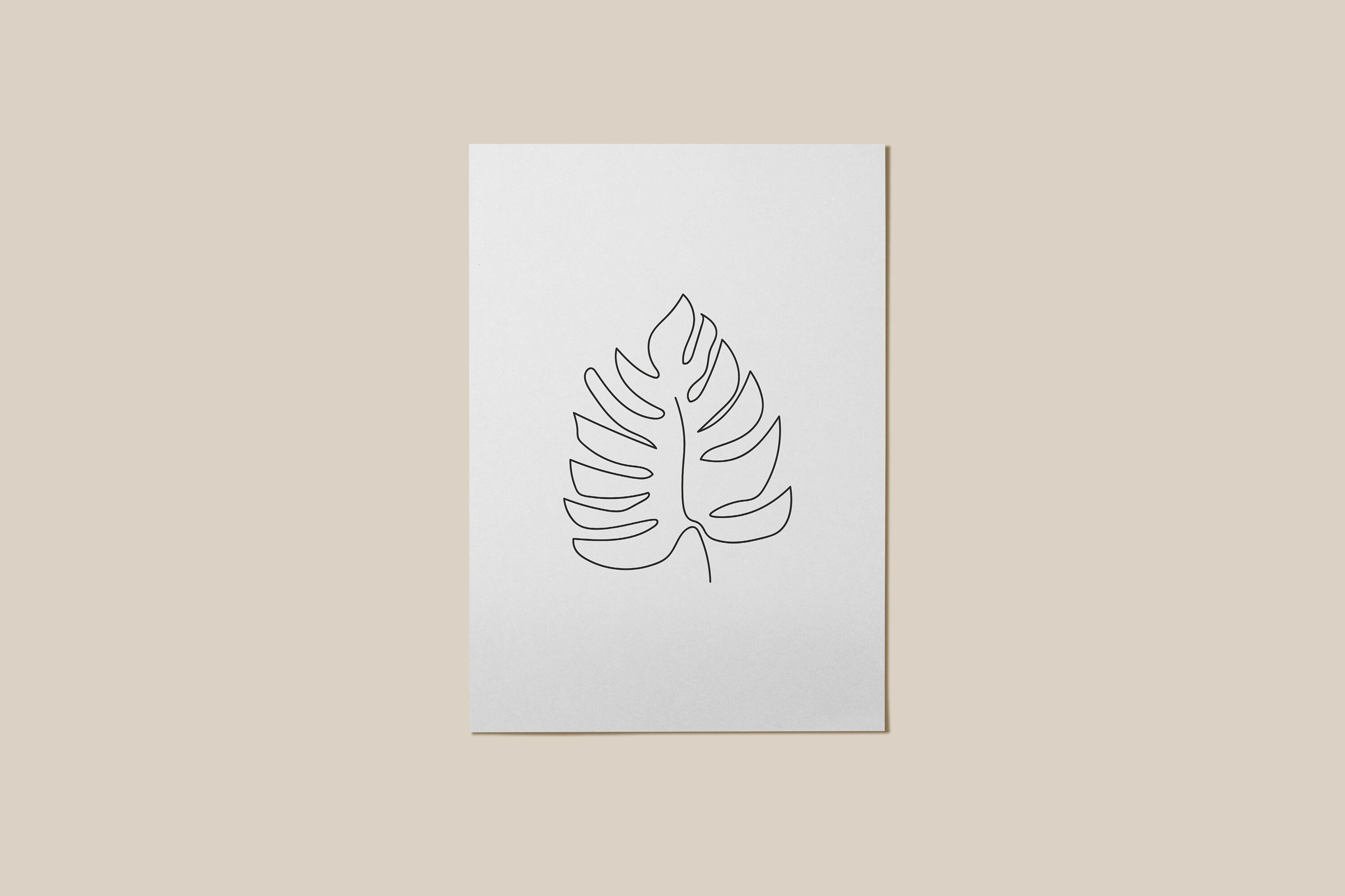 Set of 3 Leaf Prints Line Leaf Print Tropical Leaf Monstera - Etsy UK