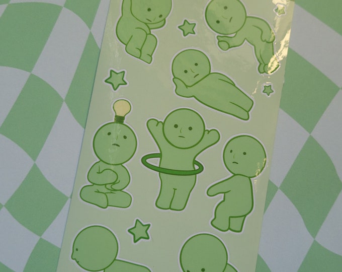 Smiski Green Sticker Sheet - Etsy