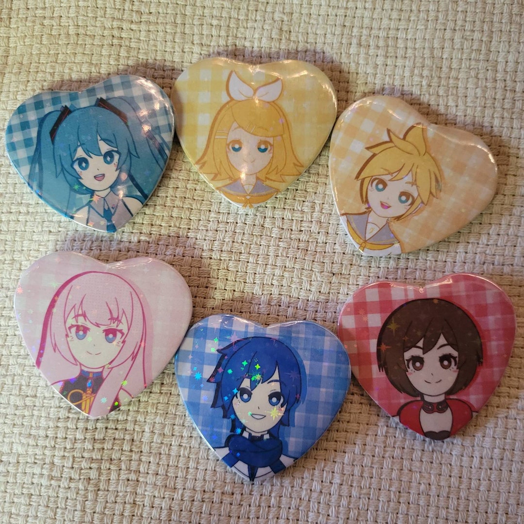 Vocaloid Heart Buttons - Etsy UK