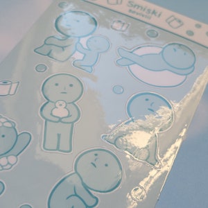 Smiski Blue Sticker Sheet - Etsy