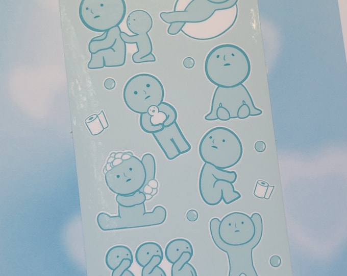 Smiski Blue Sticker Sheet - Etsy