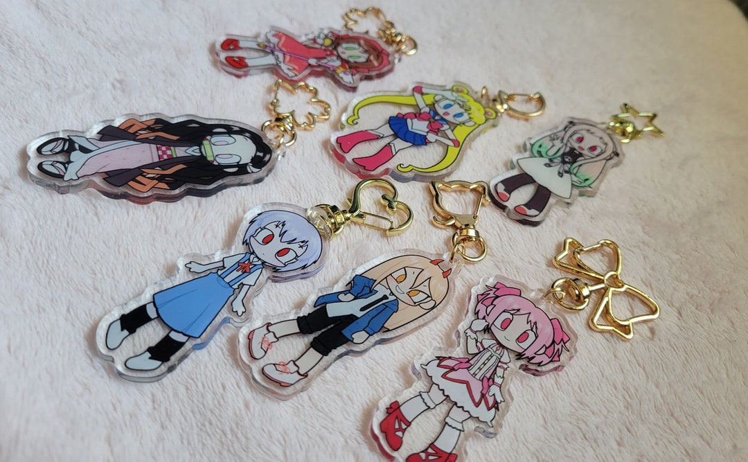 Anime Girls Keychains | Csm Kny Sm Ccs Nge Tbh Jshk Mm - Etsy