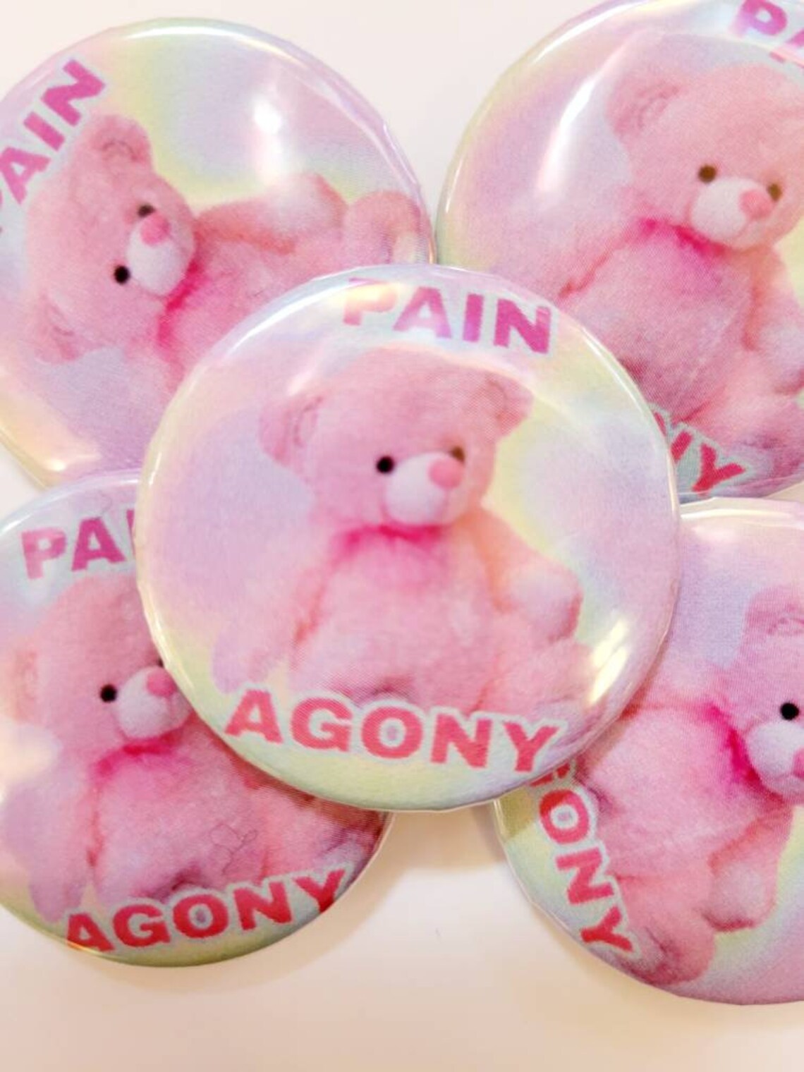 Pain and Agony 1.45 Meme Button Bear Plushie Pastel - Etsy
