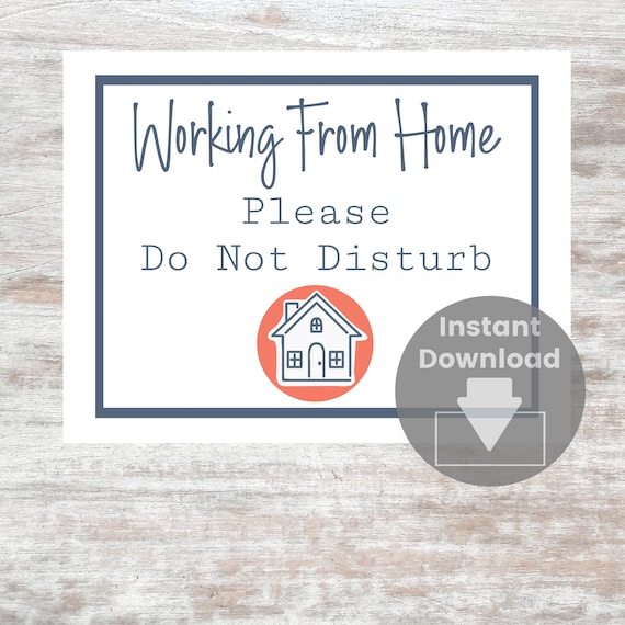 Working From Home Do Not Disturb Printable Sign Door - Etsy
