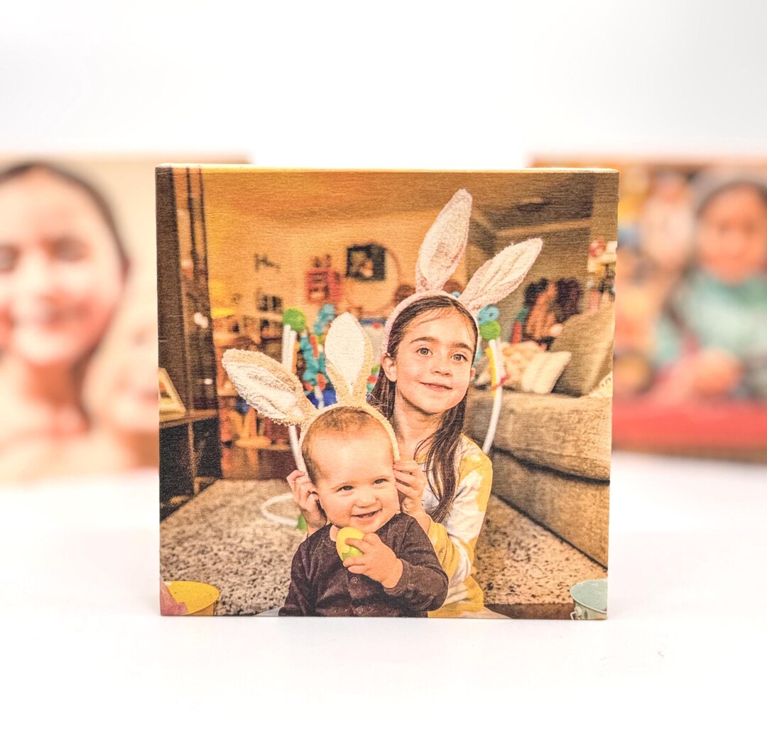 Custom Wooden Photo Block | Photo Tiles | Family Portrait ...