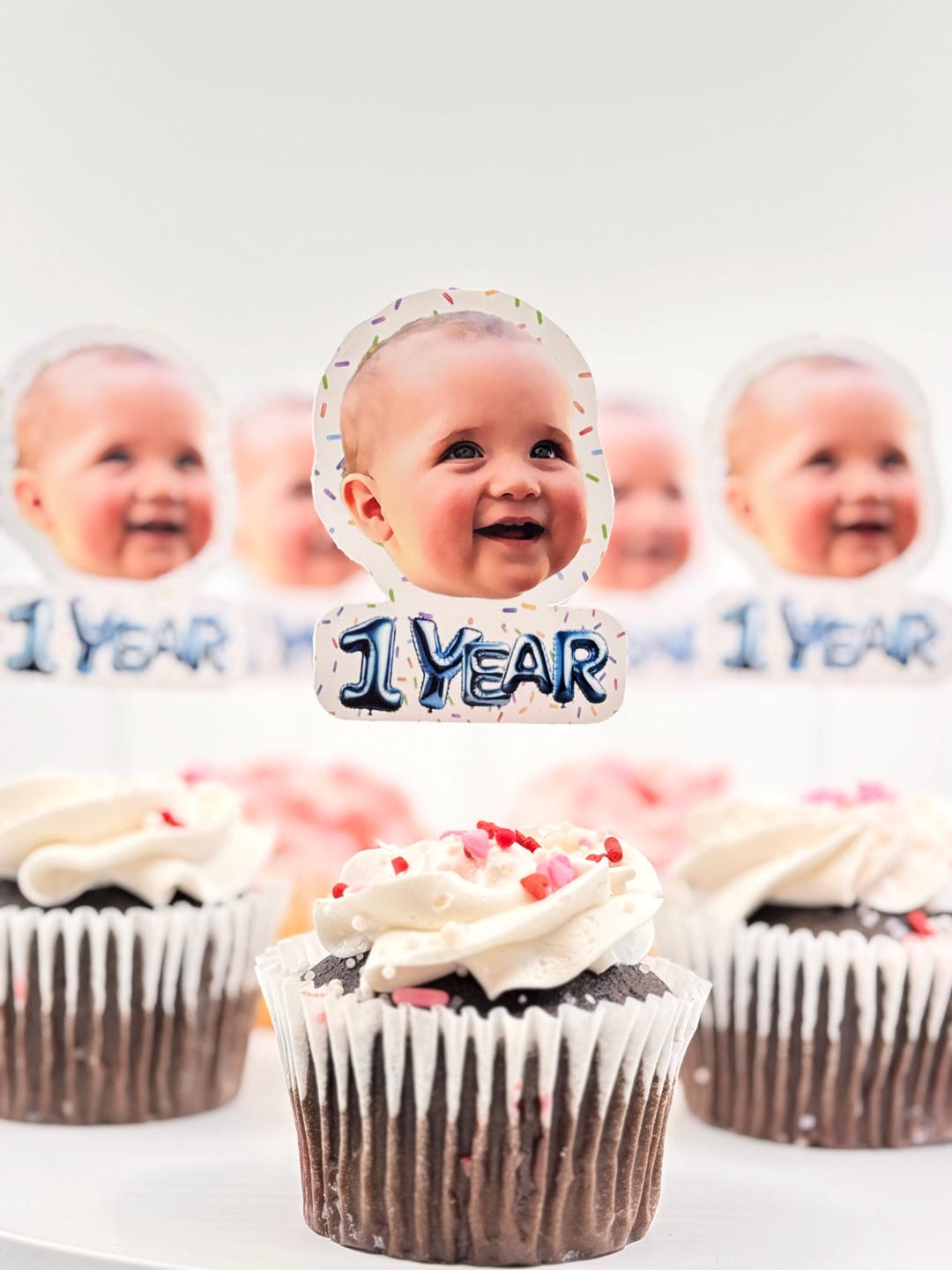 Cupcake Topper | Custom Birthday Photo Decoration | Face Cake Topper ...