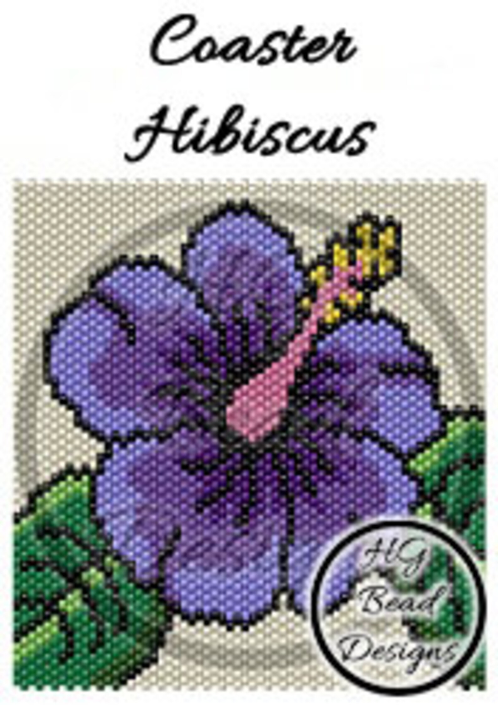 Beaded Peyote Coaster Pattern Tutorial - Hibiscus - Etsy