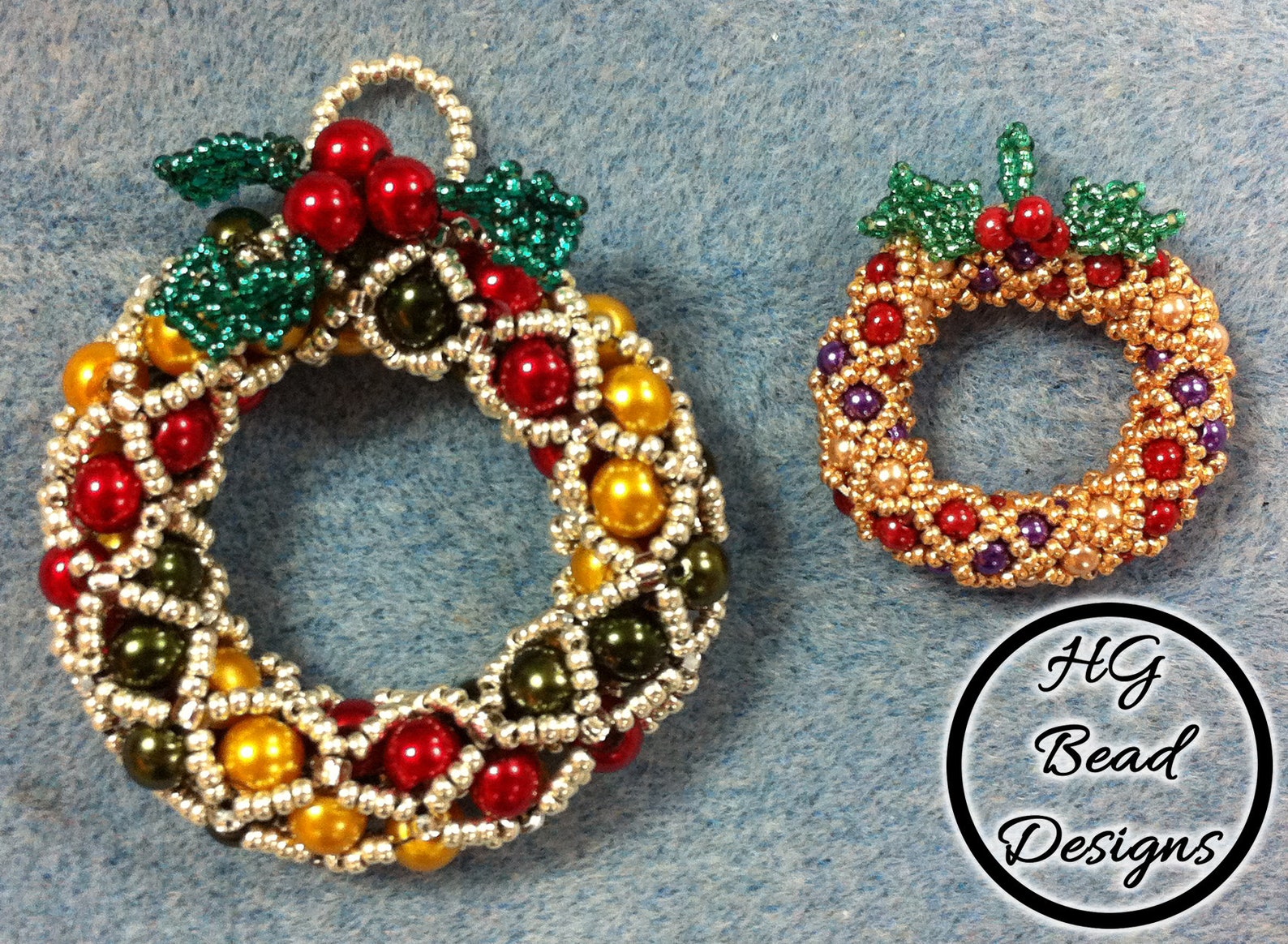 Beaded Christmas Wreath Ornament Tutorial Pattern - Etsy
