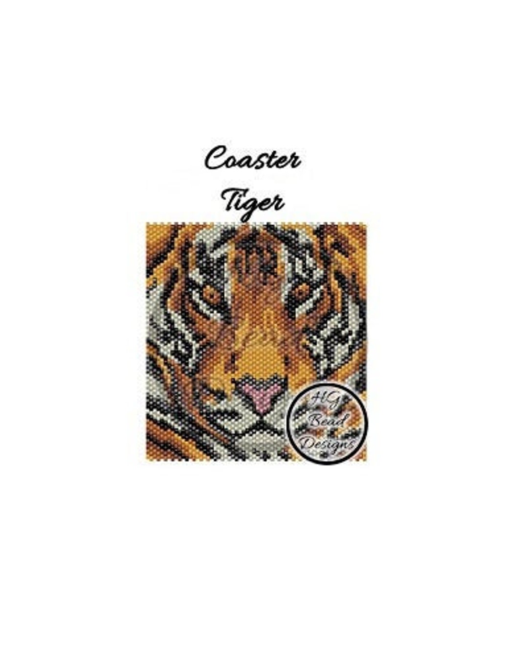 Beaded Peyote Coaster Pattern Tutorial - Tiger - Etsy