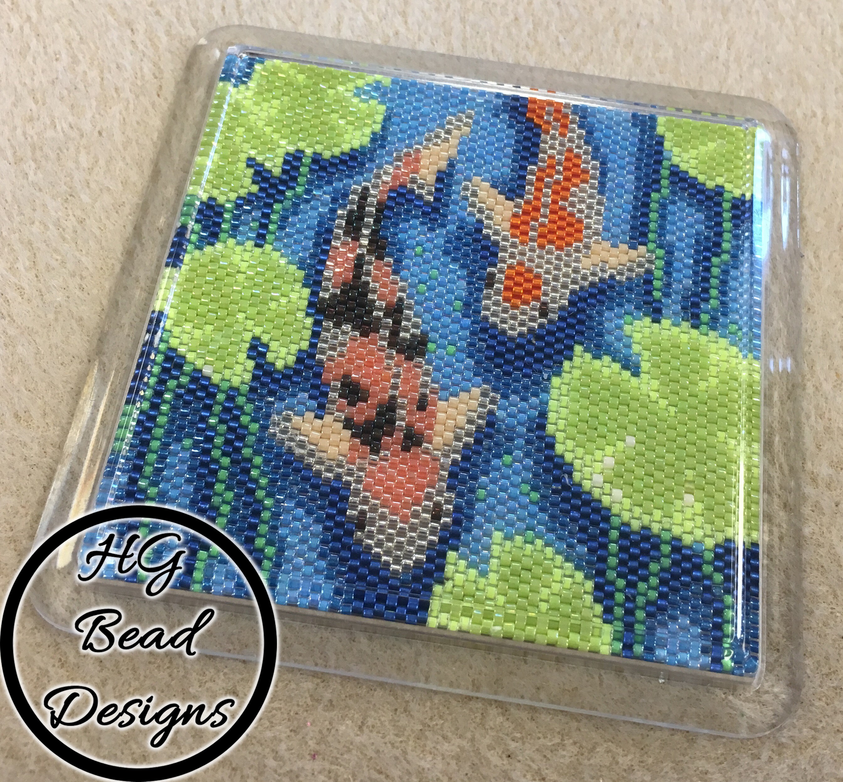 Beaded Peyote Coaster Pattern Tutorial Koi Pond - Etsy