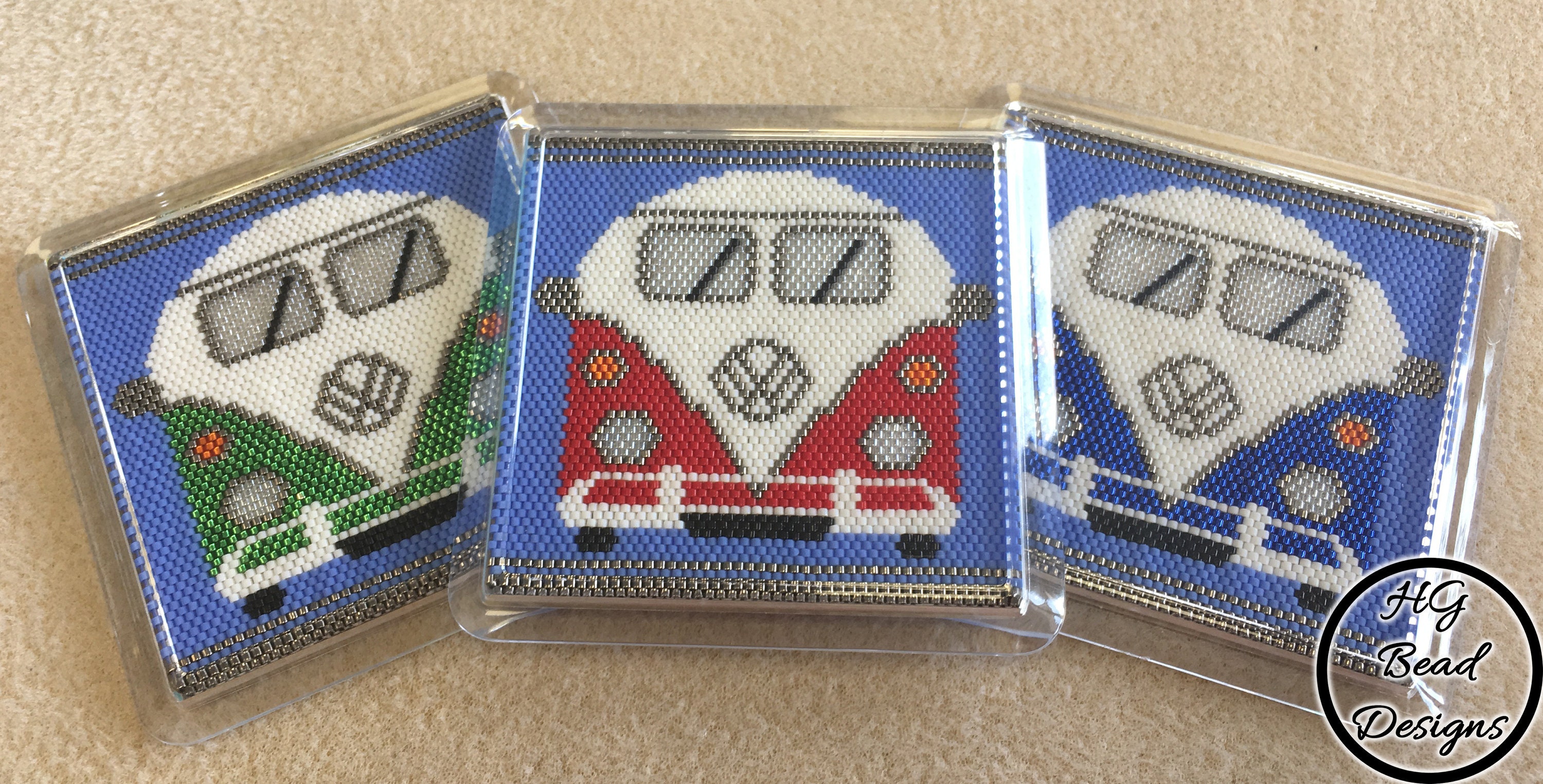 Beaded Peyote Coaster Pattern Tutorial - Campervan - Etsy
