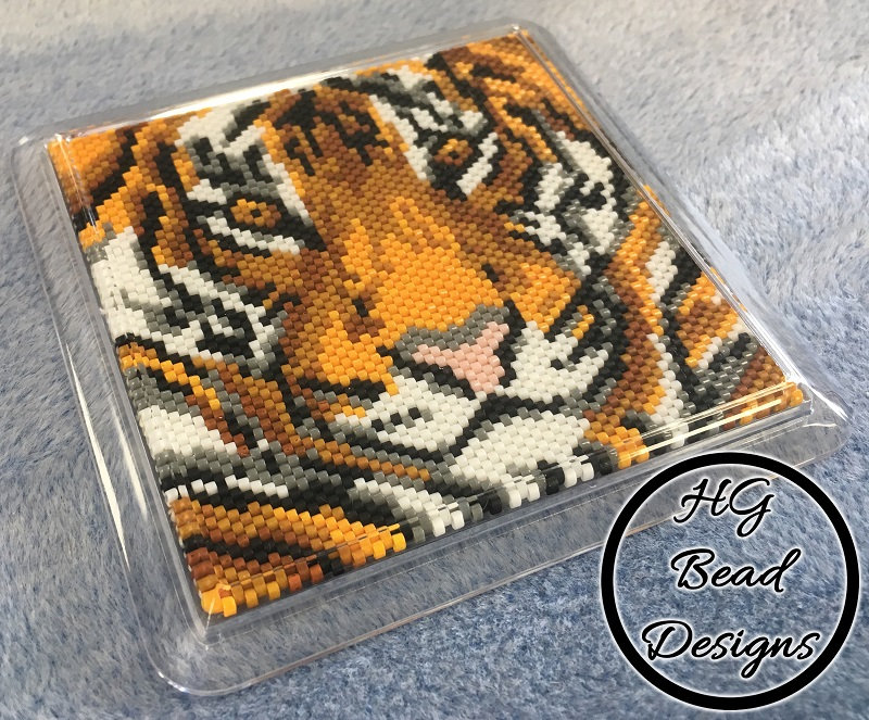 Beaded Peyote Coaster Pattern Tutorial - Tiger - Etsy