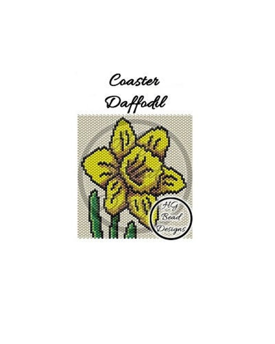 Beaded Peyote Coaster Pattern Tutorial - Daffodil - Etsy