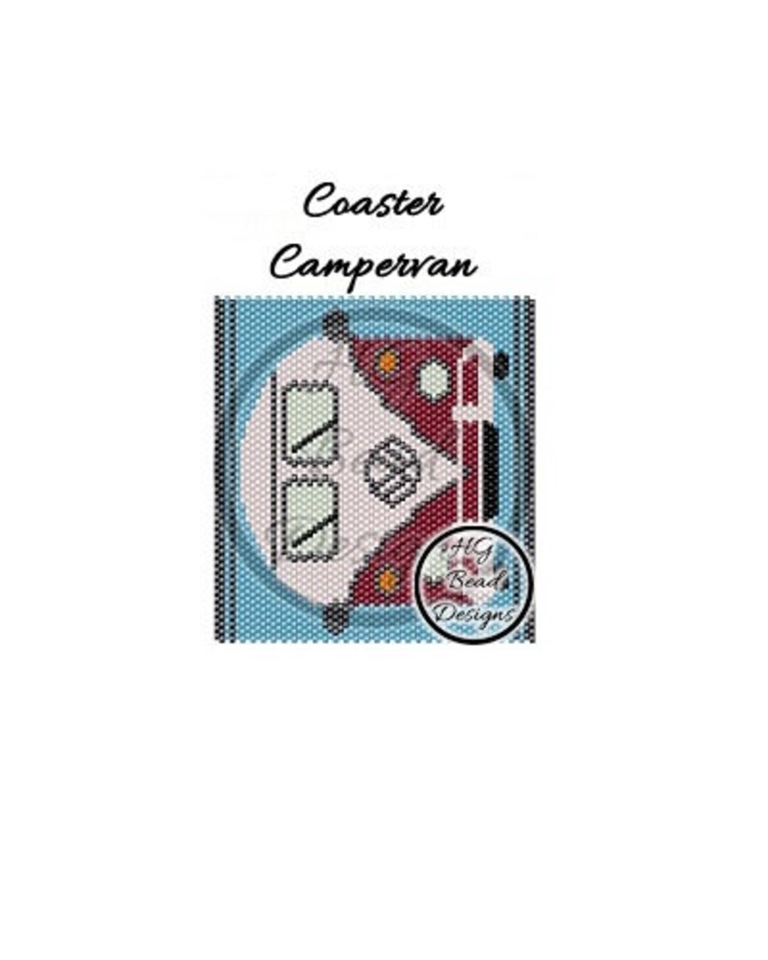 Beaded Peyote Coaster Pattern Tutorial - Campervan - Etsy