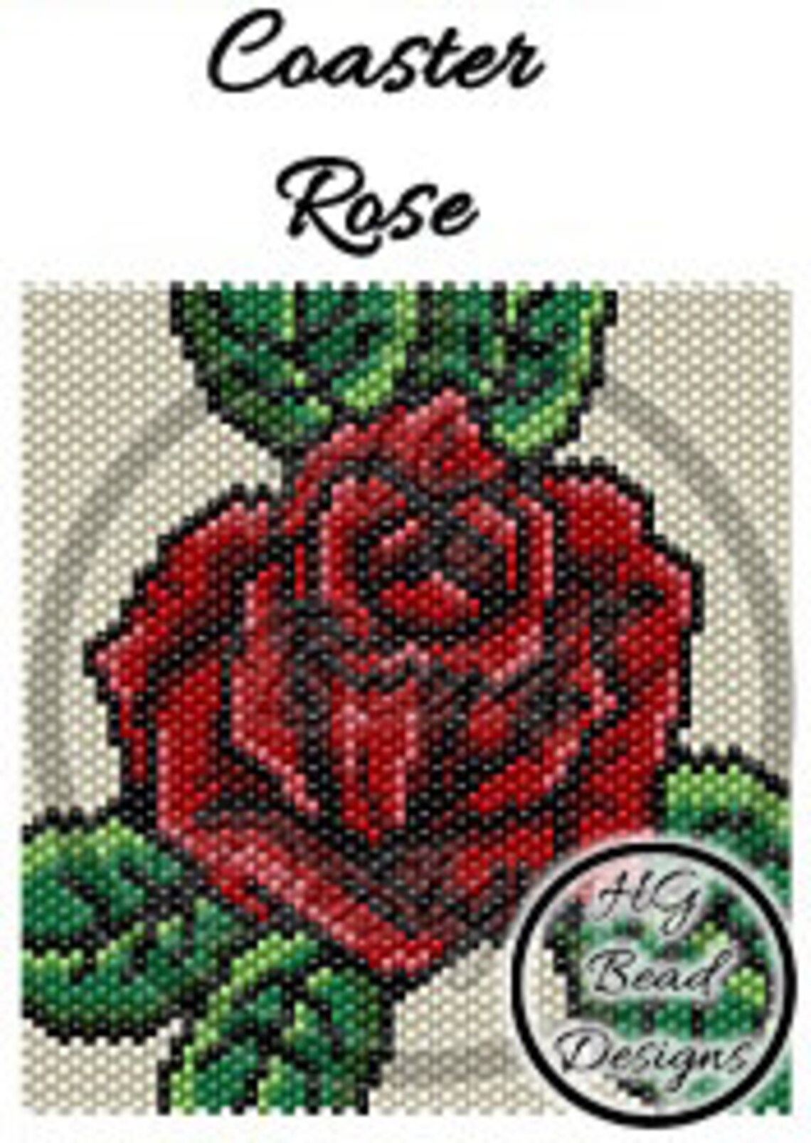 Beaded Peyote Coaster Pattern Tutorial - Rose - Etsy