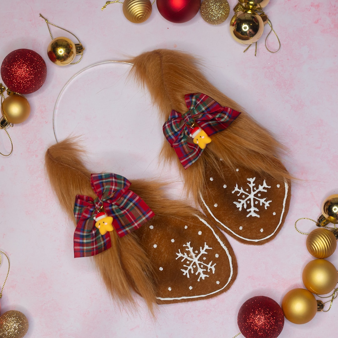 Gingerbread Mini Lop Bun Ears Headband, Brown Lop Bunny Ears, Cosplay ...