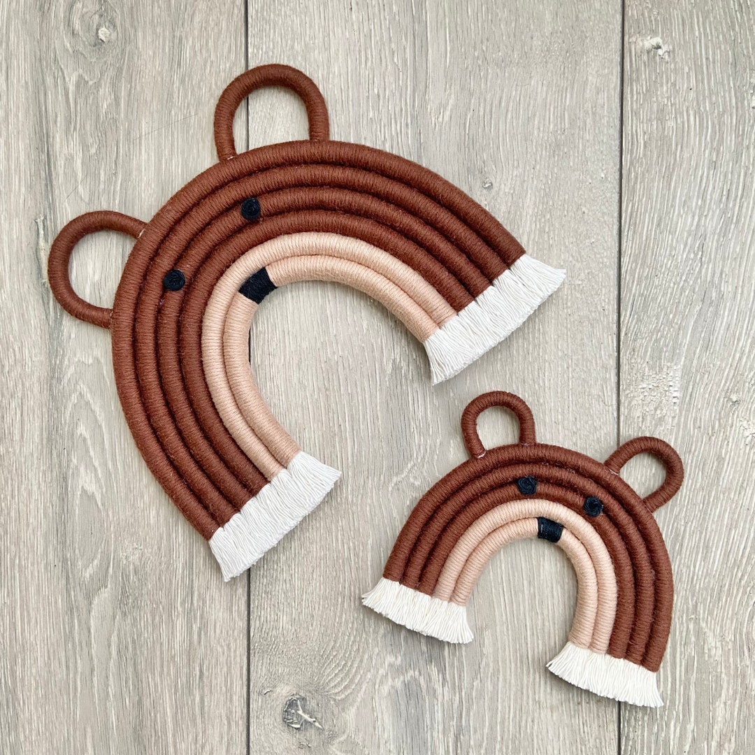 Bear Nursery Decor / Animal Nursery Decor / Bear Macrame Rainbow / Bear ...