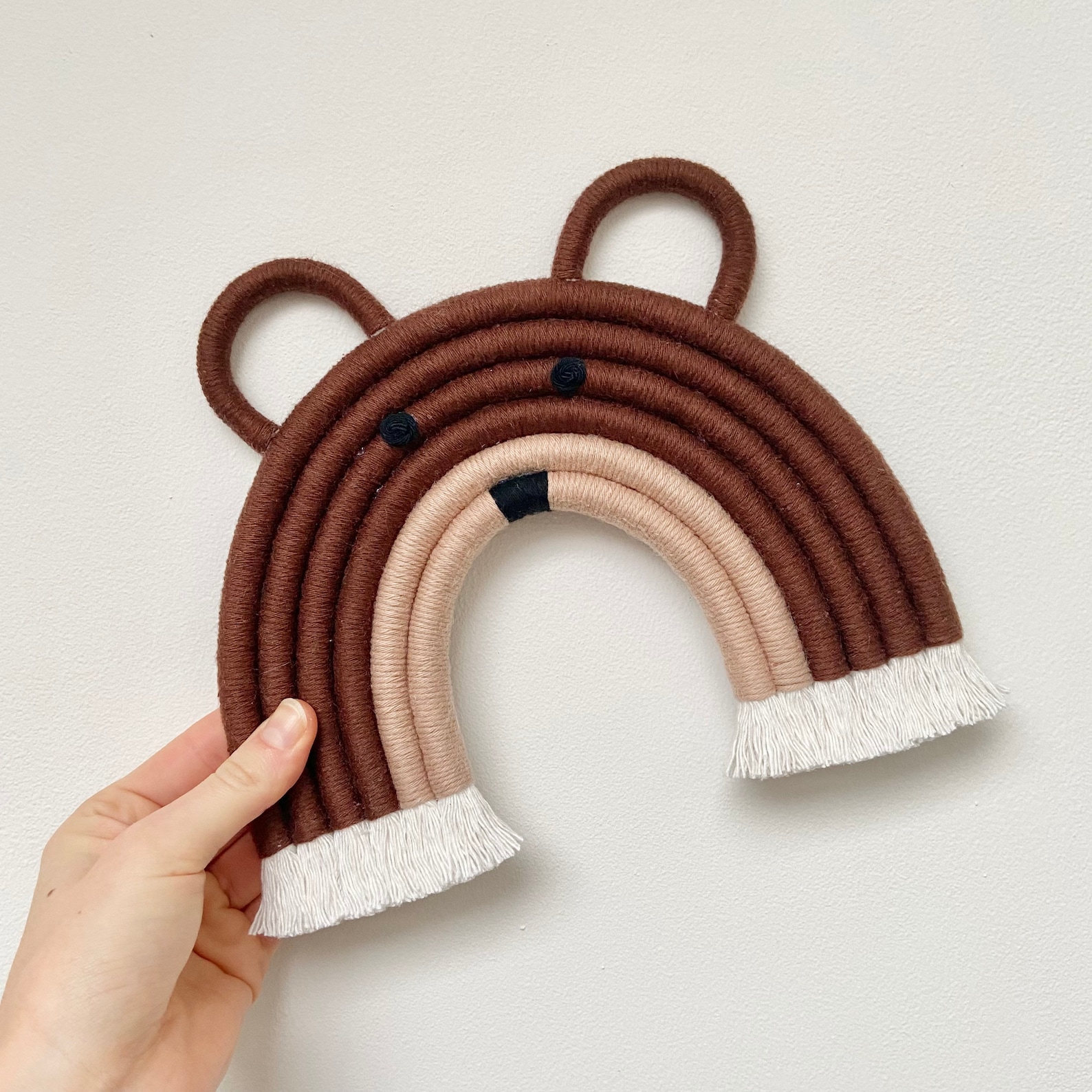 Bear Nursery Decor / Animal Nursery Decor / Bear Macrame Rainbow / Bear ...