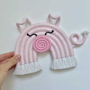 Pig Nursery Decor / Pig Gifts / Animal Nursery Decor / Pig Macrame Wall ...