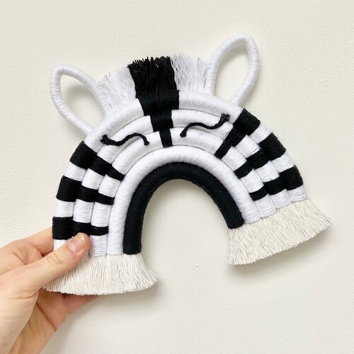 Giraffe Safari Macrame Rainbow Wall Hanging Zebra Safari Wall - Etsy
