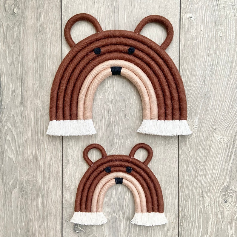 Bear Nursery Decor / Animal Nursery Decor / Bear Macrame Rainbow / Bear ...