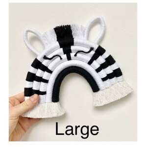 Zebra Macrame Wall Hanging / Zebra Nursery Decor / Animal Rainbow ...