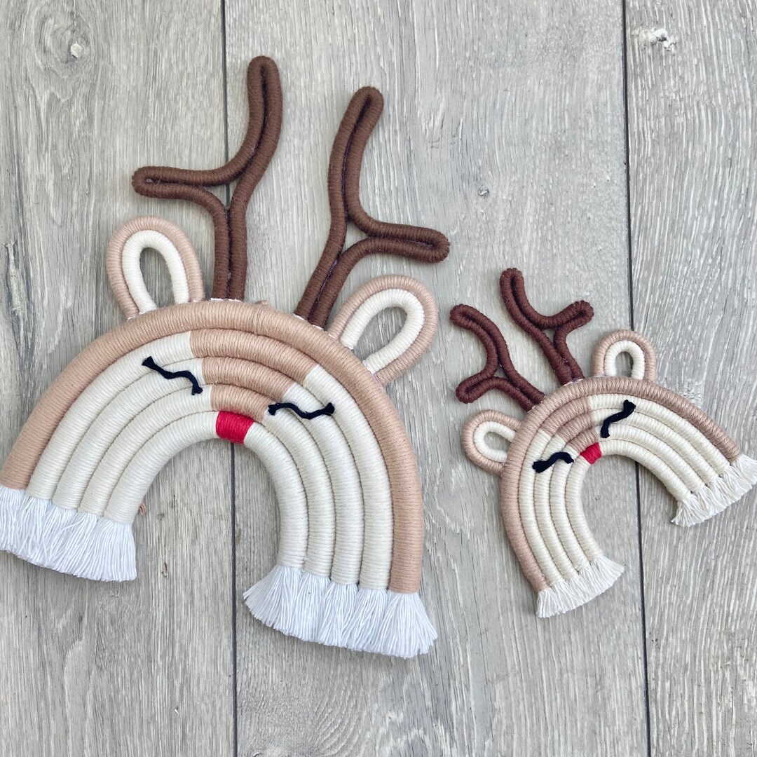 Reindeer Macrame Wall Hanging / Rudolph Reindeer Christmas Decor ...