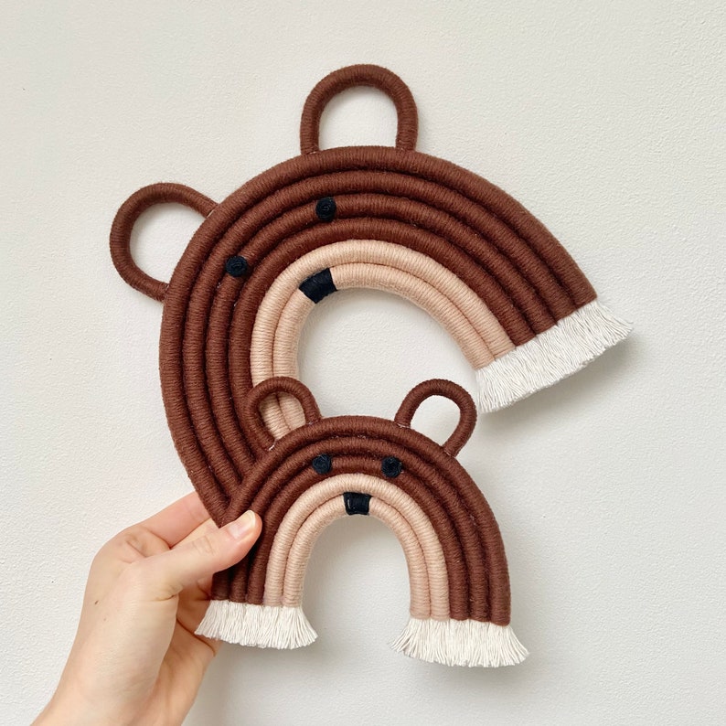 Bear Nursery Decor / Animal Nursery Decor / Bear Macrame Rainbow / Bear ...
