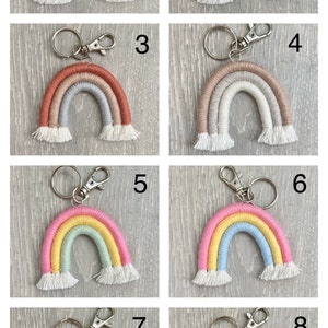 Macrame Rainbow Keyring / Macrame Rainbow Keychain / Rainbow Keyring ...