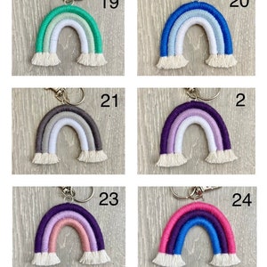Macrame Rainbow Keyring / Macrame Rainbow Keychain / Rainbow Keyring ...