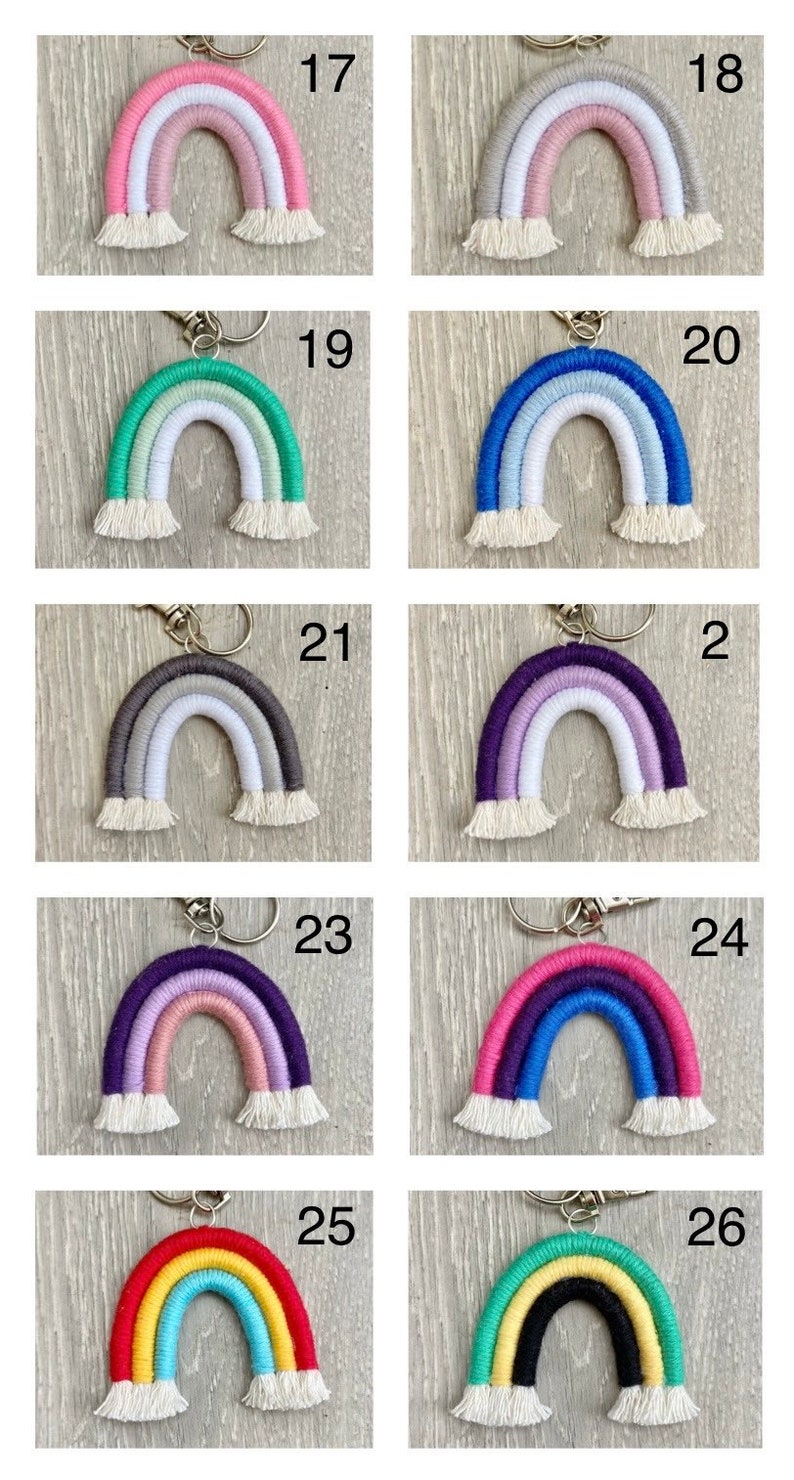 Macrame Rainbow Keyring / Macrame Rainbow Keychain / Rainbow Keyring ...