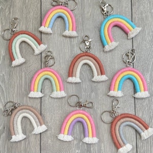 Macrame Rainbow Keyring / Macrame Rainbow Keychain / Rainbow Keyring ...