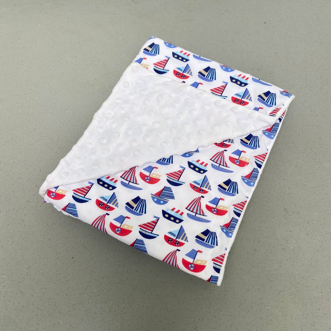 Nautical Boat Baby Blanket / Nautical Baby Gift Boats / Nursery Cot ...