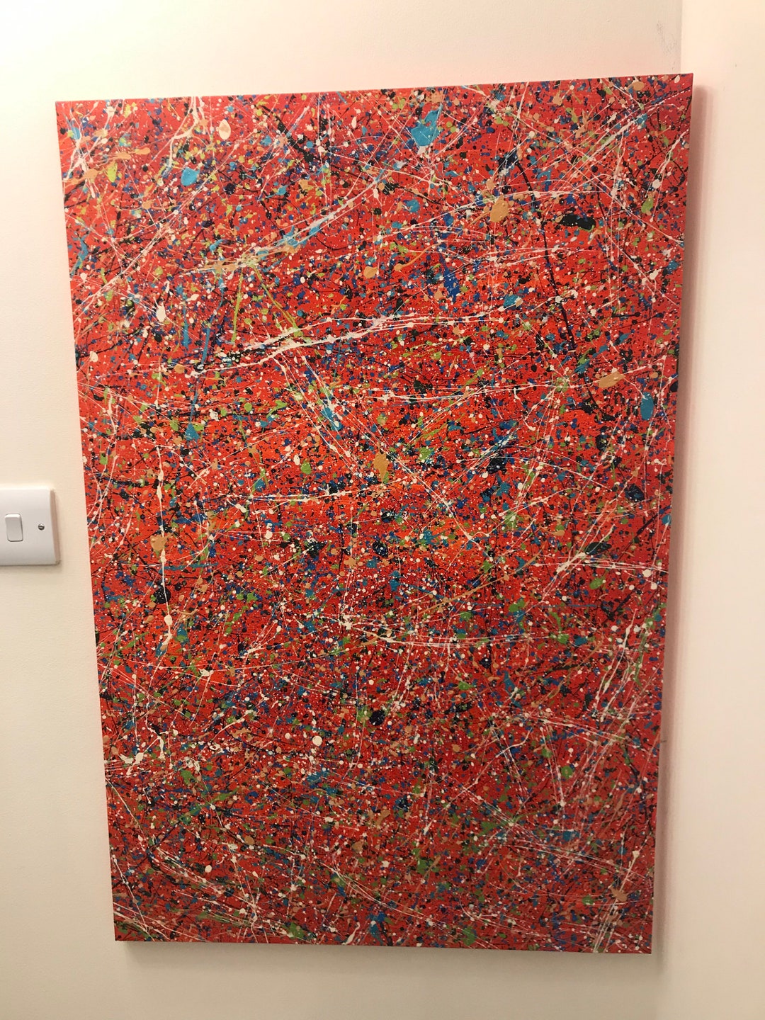 Large Hand Painted Splatter Painted Acrylic Canvas - Etsy