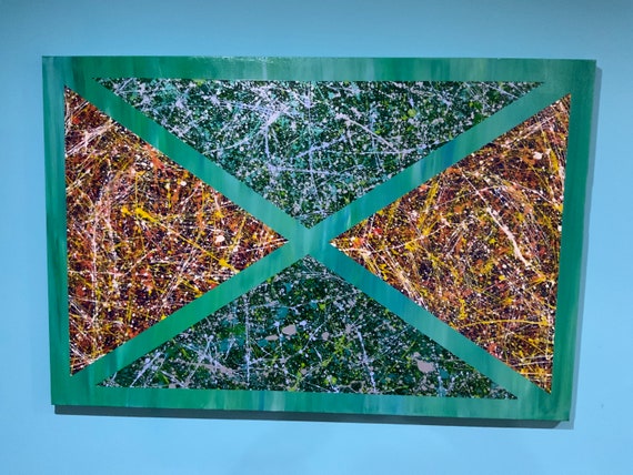 Large Hand Painted Splatter Painted Acrylic Canvas | Etsy