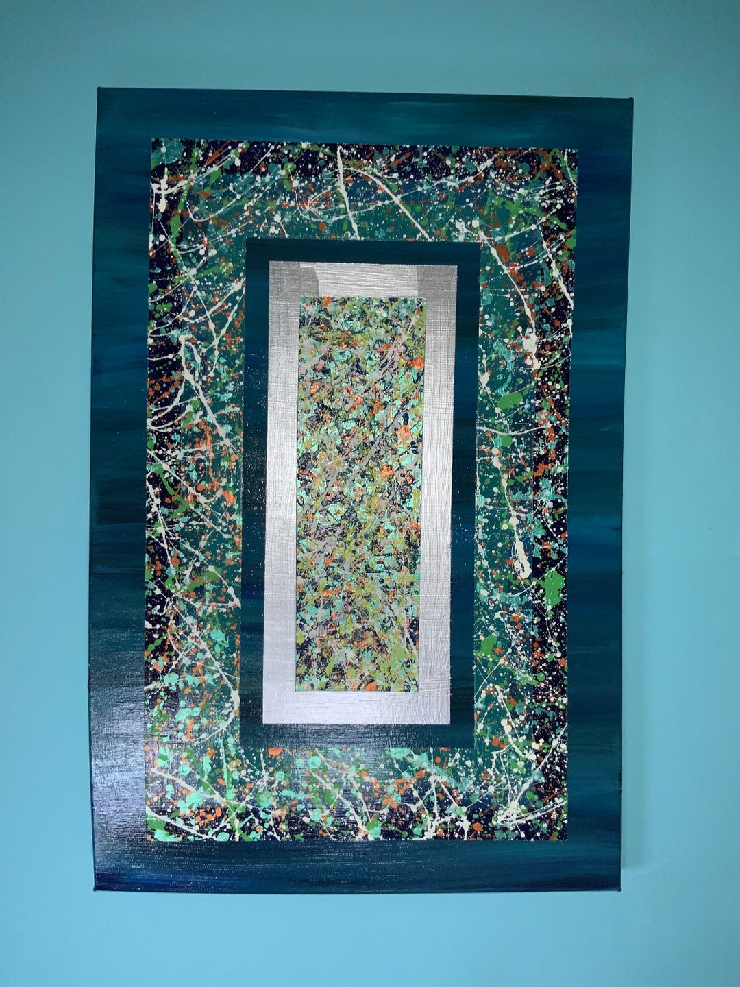 Large Hand Painted Splatter Painted Acrylic Canvas - Etsy