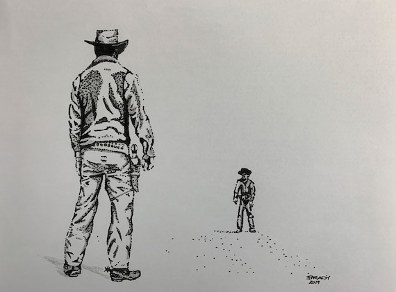 Cowboy Standoff Drawing