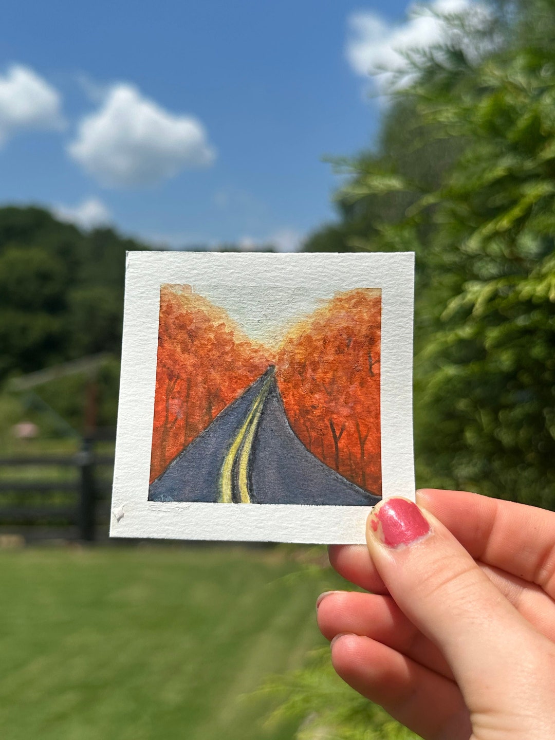 ORIGINAL Mini Watercolor Paintings, Tiny Landscape Painting, Handmade ...