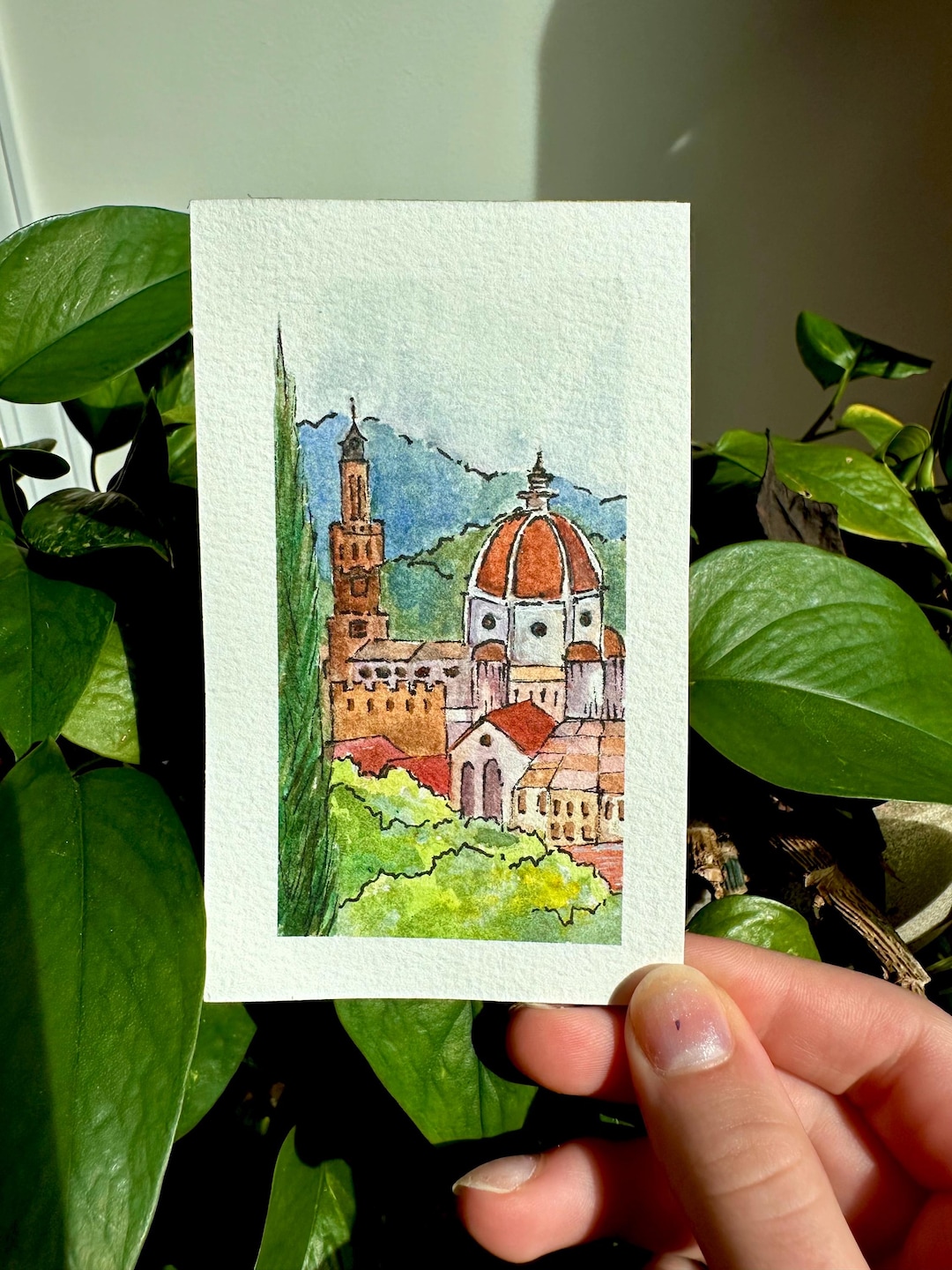 ORIGINAL Mini Watercolor Paintings, Europe Landscape Painting, Handmade ...